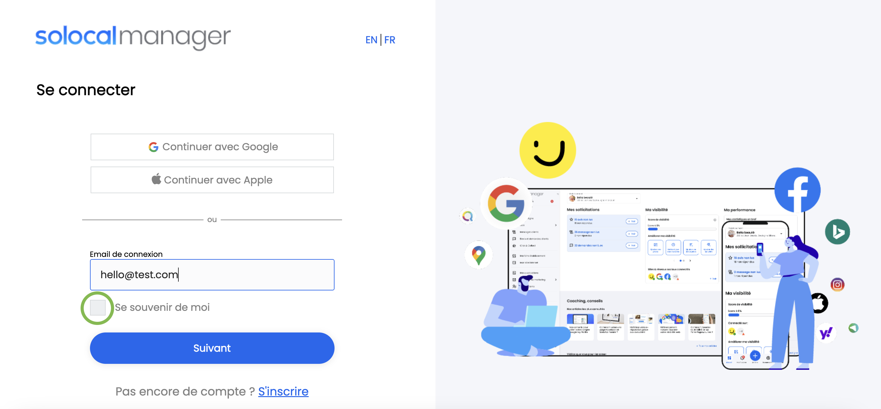 Accéder à Solocal Manager (j'ai déjà un compte) – Assistance Solocal